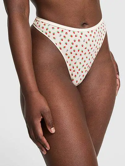 Pink Seamless Thong Panty - Print