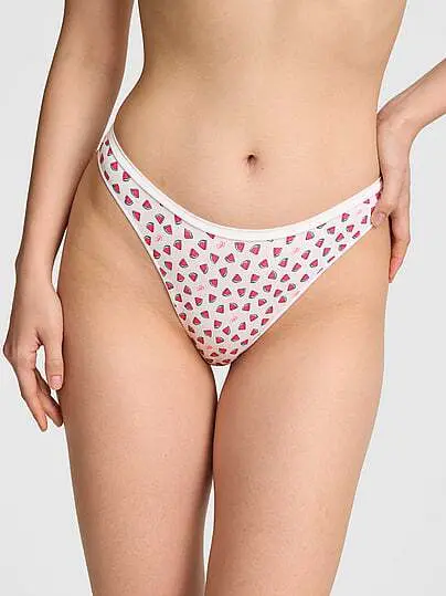 Pink Seamless Thong Panty - Print