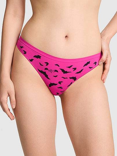Pink Seamless Thong Panty - Print