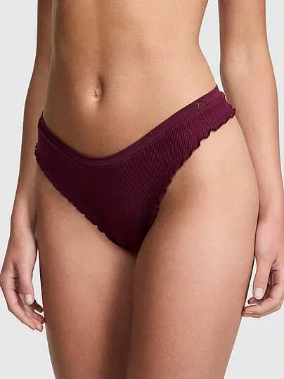 Pink Seamless High-leg Thong Panty - Purple