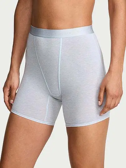 Victoria's Secret Cotton Exploded Logo High-waist Boxer Brief - Blue