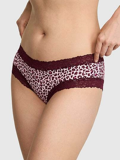 Pink Wink™ Lace-trim Cotton Cheeky Panty - Print