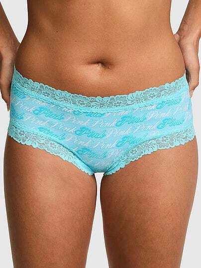 Pink Wink™ Lace-trim Cotton Cheeky Panty - Print