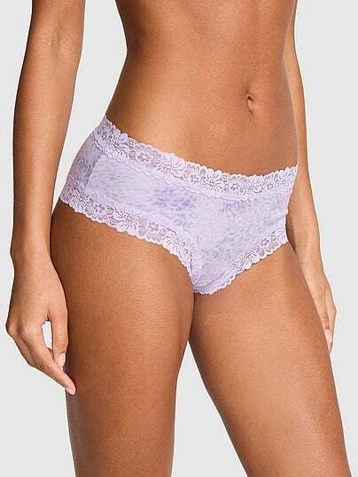 Pink Wink™ Lace-trim Cotton Cheeky Panty - Print