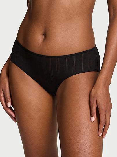 Victoria's Secret Stretch Cotton Hiphugger Panty - Black