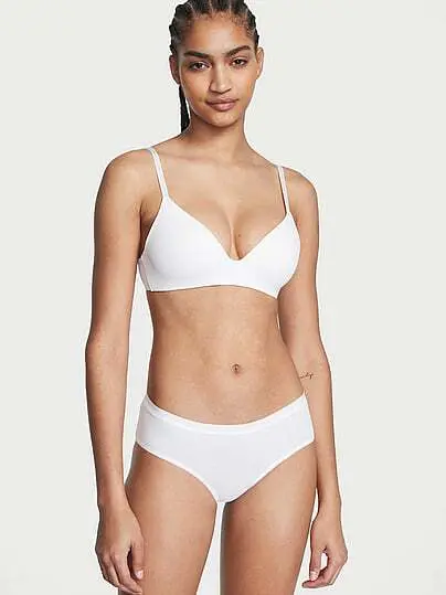 Victoria's Secret Stretch Cotton Hiphugger Panty - White,ivory