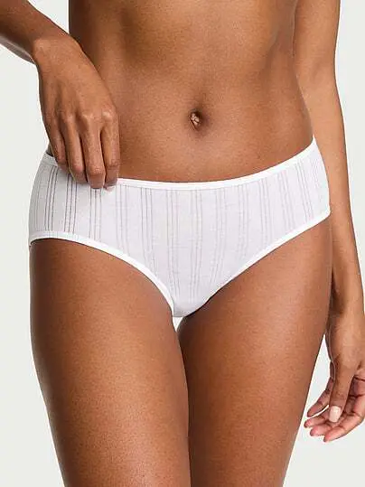 Victoria's Secret Stretch Cotton Hiphugger Panty - White,ivory