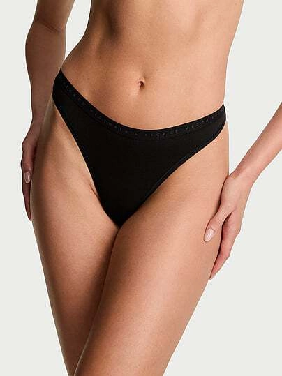Victoria's Secret Ultra-fine Modal High-leg Scoop Thong Panty - Black