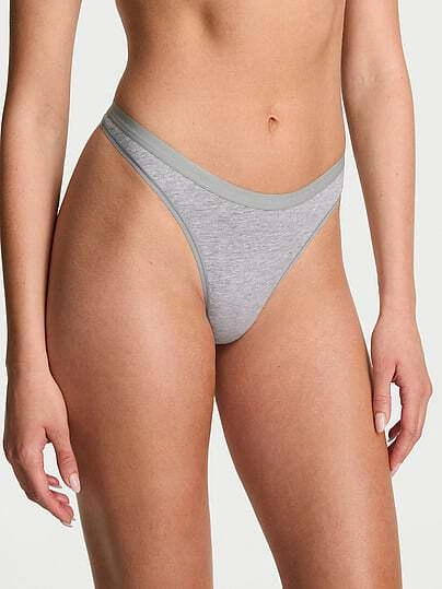 Victoria's Secret Ultra-fine Modal High-leg Scoop Thong Panty - Grey