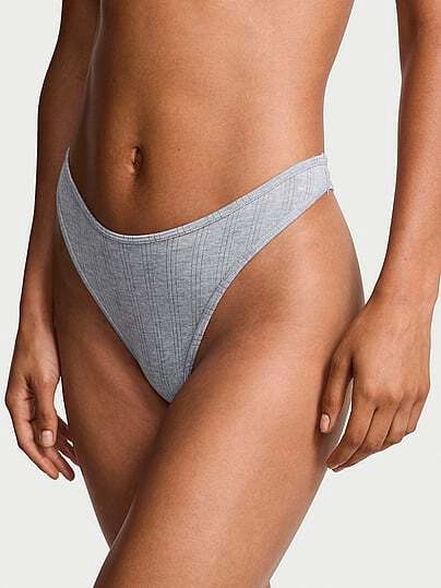 Victoria's Secret Ultra-fine Modal High-leg Scoop Thong Panty - Grey