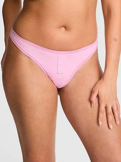 Pink Cotton Thong Panty - Pink