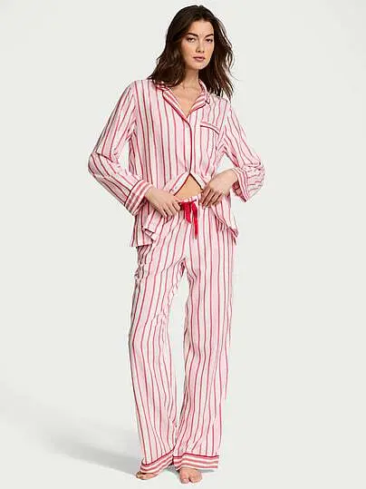 Victoria's Secret Cotton Flannel Long Pajama Set - Print
