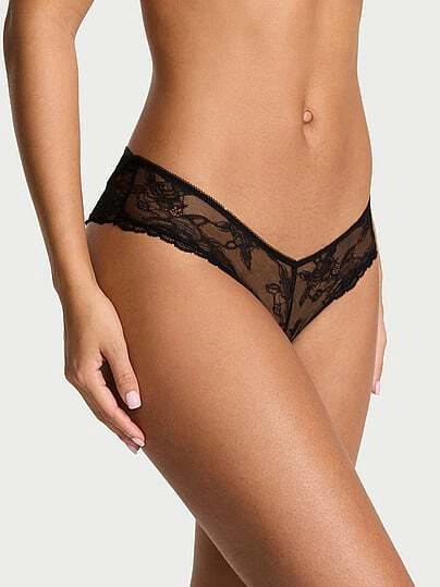 Victoria's Secret Very Sexy Strappy-back Ring Hardware Cheeky Panty - Black