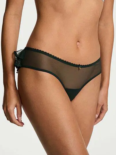 Victoria's Secret Very Sexy Lace Strappy Hardware Open-gusset Cheeky Panty - Green