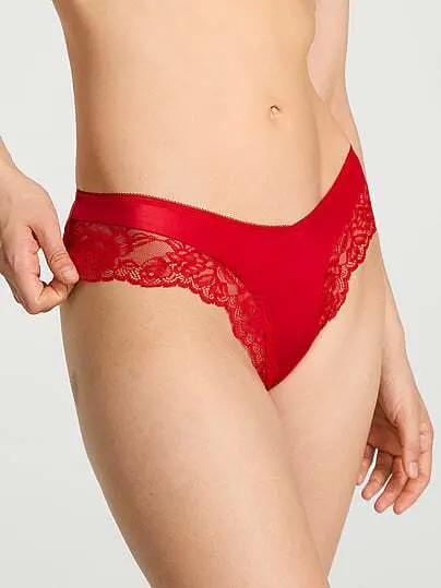 Victoria's Secret Very Sexy Icon Lace Cheeky Panty - Red