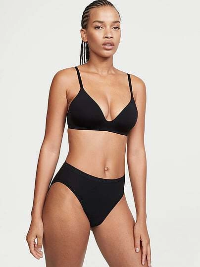 Victoria's Secret Stretch Cotton High-leg Brief Panty - Black