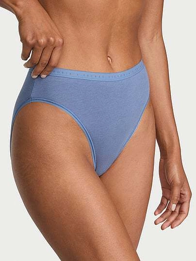 Victoria's Secret Stretch Cotton High-leg Brief Panty - Blue