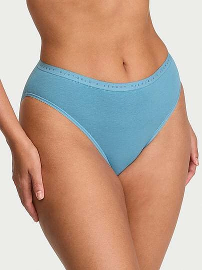Victoria's Secret Stretch Cotton High-leg Brief Panty - Blue