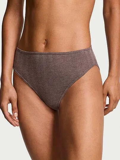 Victoria's Secret Stretch Cotton High-leg Brief Panty - Brown