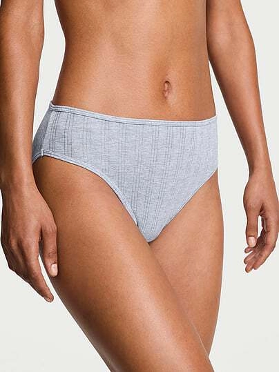 Victoria's Secret Stretch Cotton High-leg Brief Panty - Grey