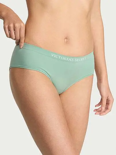 Victoria's Secret Seamless Rib Lace-trim Hiphugger Panty - Green