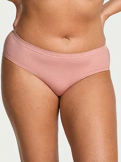 Victoria's Secret Seamless Rib Lace-trim Hiphugger Panty - Pink