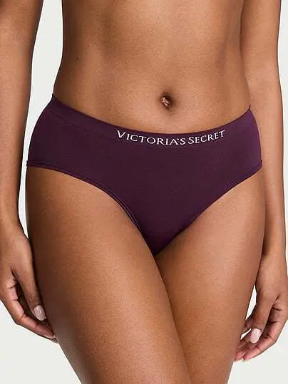 Victoria's Secret Seamless Rib Lace-trim Hiphugger Panty - Purple