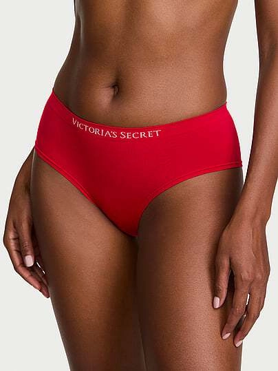 Victoria's Secret Seamless Polka Dot Hiphugger Panty - Red