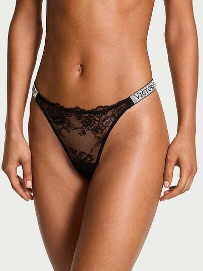 Victoria's Secret Very Sexy Shine Strap Thong Panty - Black