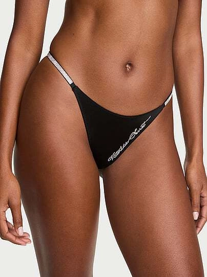 Victoria's Secret Very Sexy Shine Bow Thong Panty - Black