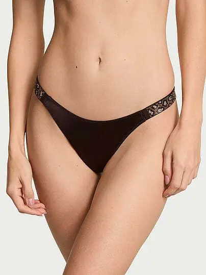 Victoria's Secret Very Sexy Double Shine Strap Smooth Thong Panty - Brown