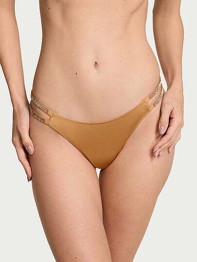 Victoria's Secret Very Sexy Shine Strap Thong Panty - Brown