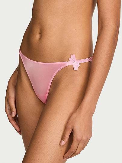 Victoria's Secret Very Sexy Script Shine Strap Thong Panty - Pink