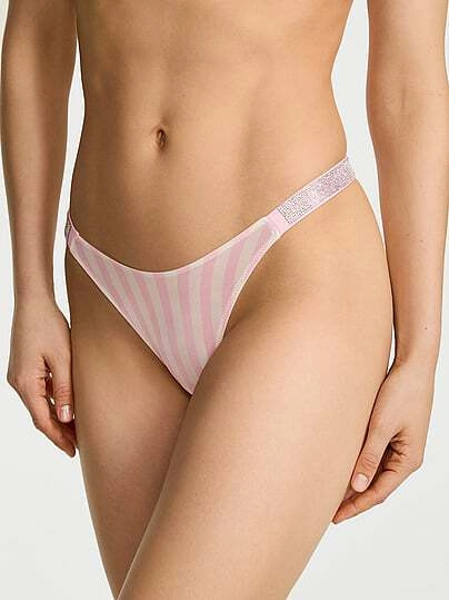 Victoria's Secret Very Sexy Shine Strap Lace Thong Panty - Print