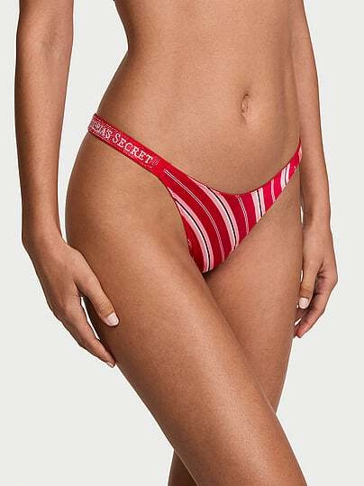 Victoria's Secret Very Sexy Shine Strap Thong Panty - Dark Tartan