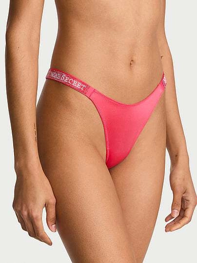 Victoria's Secret Very Sexy Gradient Shine Strap Rose Lace V-string Panty - Red