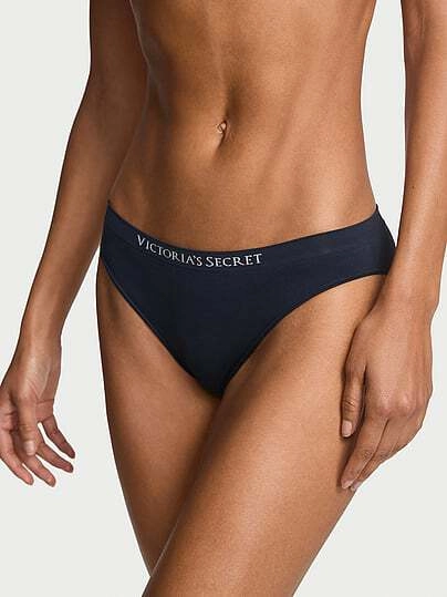 Victoria's Secret Seamless Leopard Rib Bikini Panty - Blue