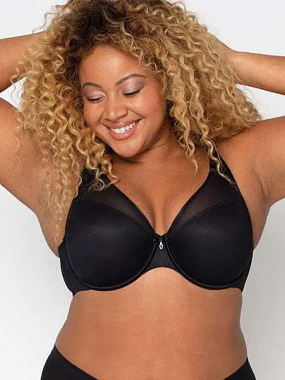 Victoria's Secret Curvy Couture Sheer Mesh Plunge T-shirt Bra - Black