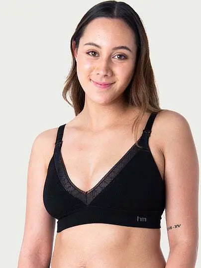 Victoria's Secret Hotmilk Caress Bamboo Wirefree Nursing Bra - Black