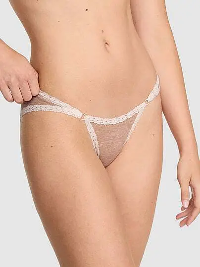 Pink Cotton Cheeky Panty - Beige