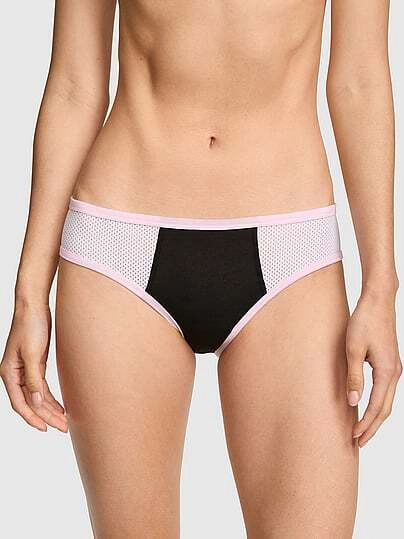 Pink Cotton Cheeky Panty - Black