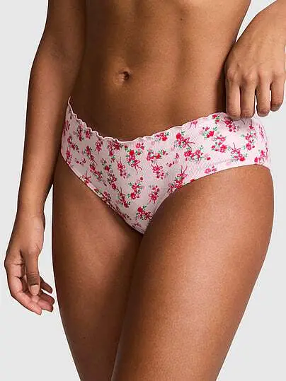 Pink Cotton Cheeky Panty - Floral