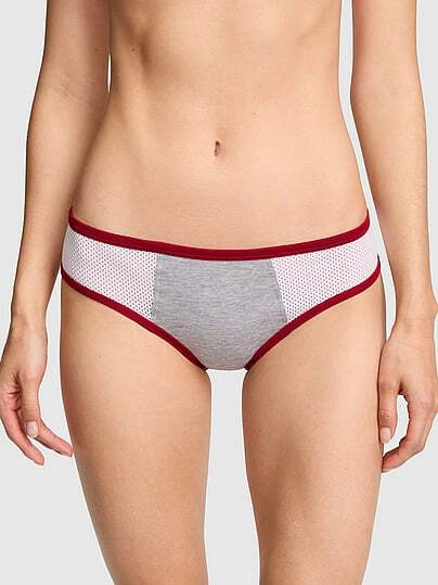 Pink Cotton Cheeky Panty - Grey