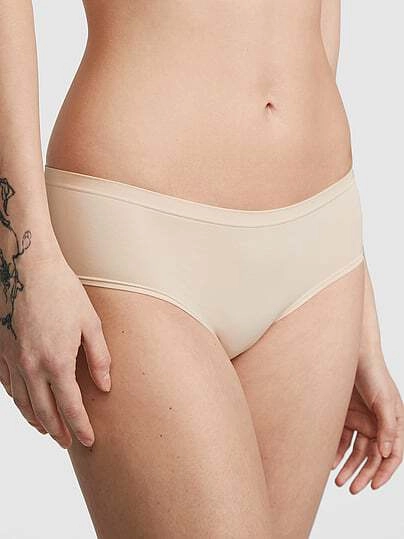Pink Seamless Hiphugger Panty - Beige