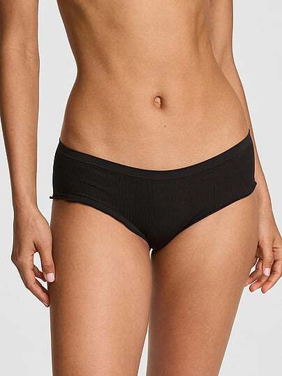 Pink Seamless Hiphugger Panty - Black