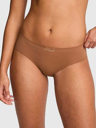 Pink Seamless Hiphugger Panty - Brown