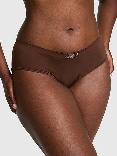 Pink Seamless Hiphugger Panty - Brown