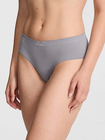 Pink Seamless Hiphugger Panty - Grey
