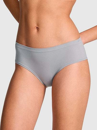 Pink Seamless Hiphugger Panty - Grey