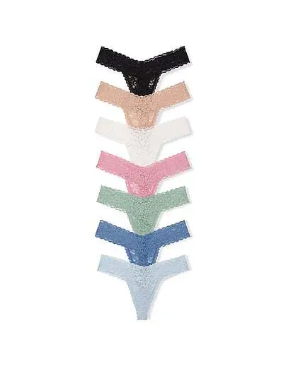 Victoria's Secret 5-pack Lacie Heritage Embroidery Thong Panties - Print